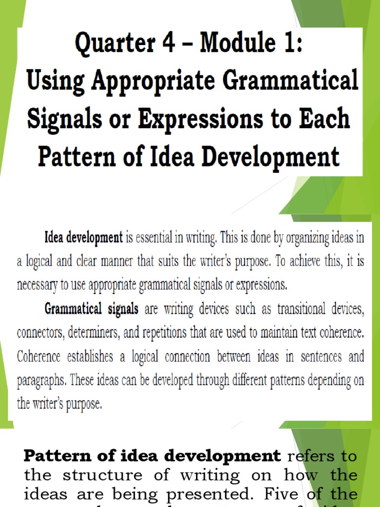 Gramatical Signals | PDF | Reason | Phrase