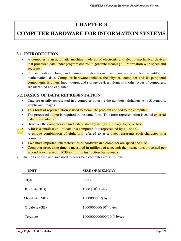CH 3 Computer Hardware For Information Systems | PDF | Computer Data Storage | Programming