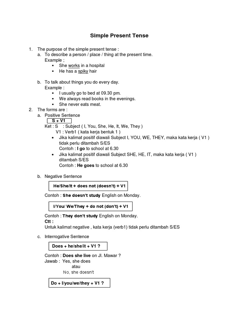 Materi Simple Present Tense | PDF