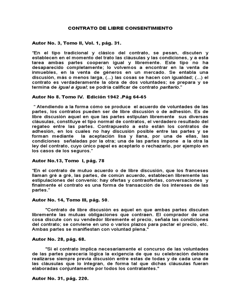 Contrato de Libre Consentimiento y de Adhesion | PDF | Ley común | Justicia