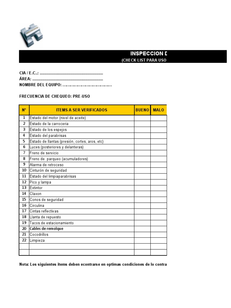 Check List ... | Descargar gratis PDF | Vehículos de ruedas ...