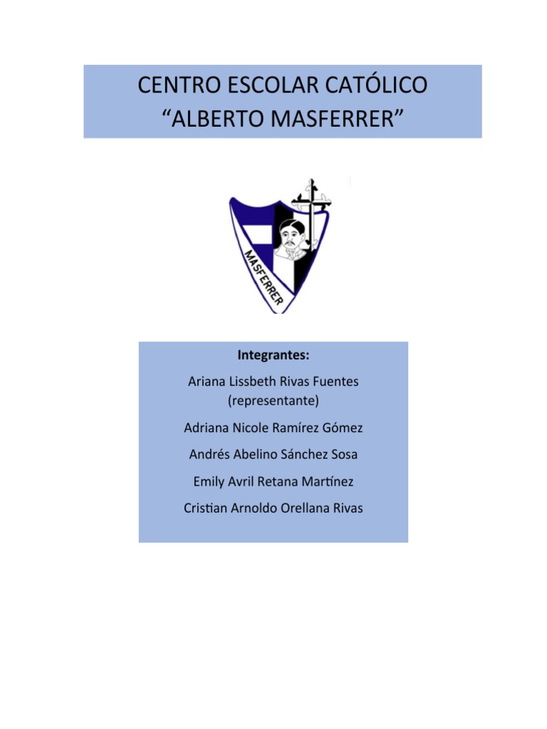 Centro Escolar Católico "Alberto Masferrer" | PDF
