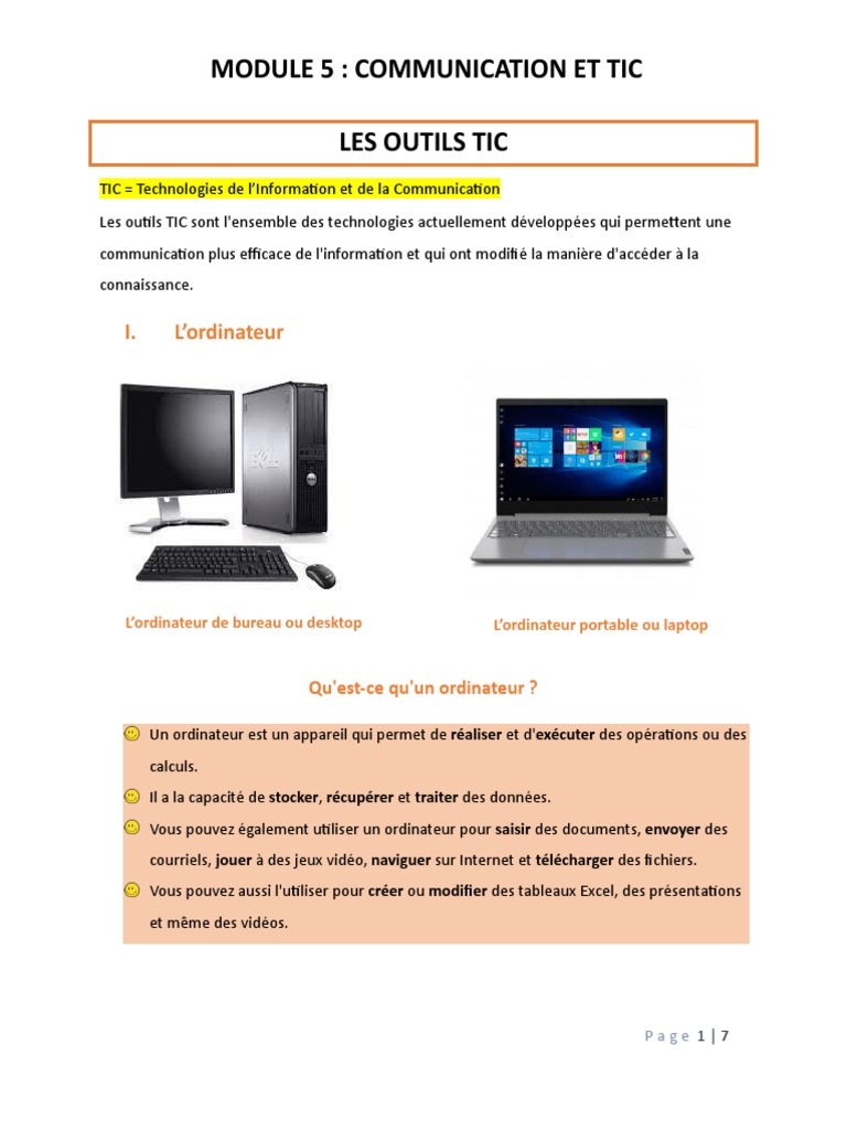 Module 5 - Communication Et Tic - Les Outils Tic | PDF | Technologies ...