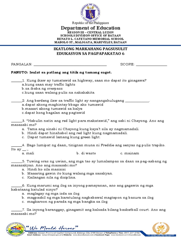 PT - Esp 6 - Q3 | PDF