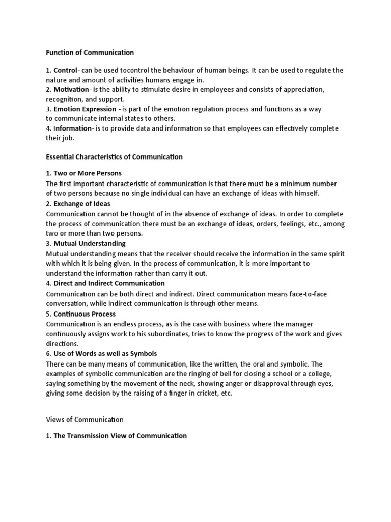 Function of Communication | PDF | Communication | Information