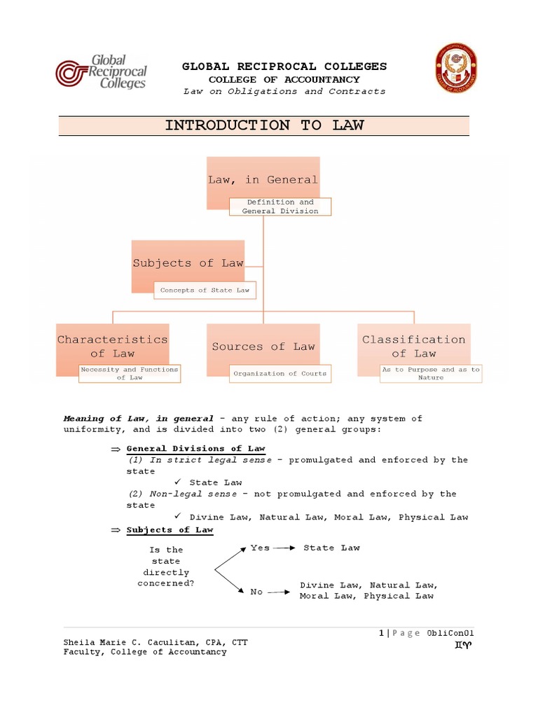 OBLICON01 Introduction To Law Obligations and Contracts | PDF ...
