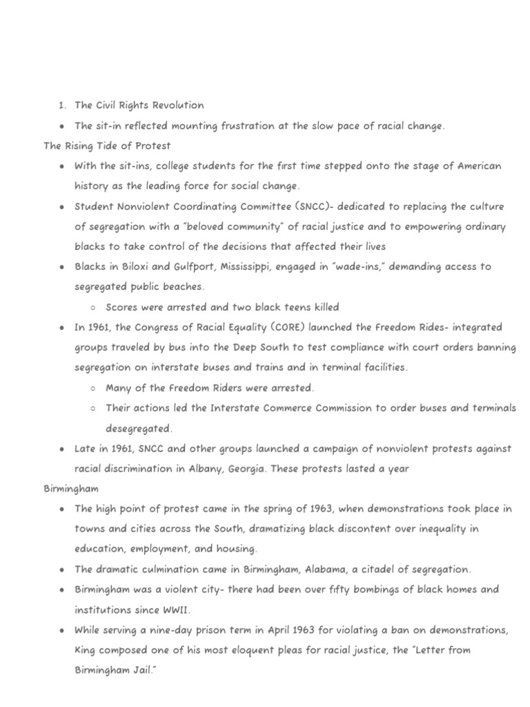 Apush Notes pt2 | PDF | John F. Kennedy | Student Nonviolent ...