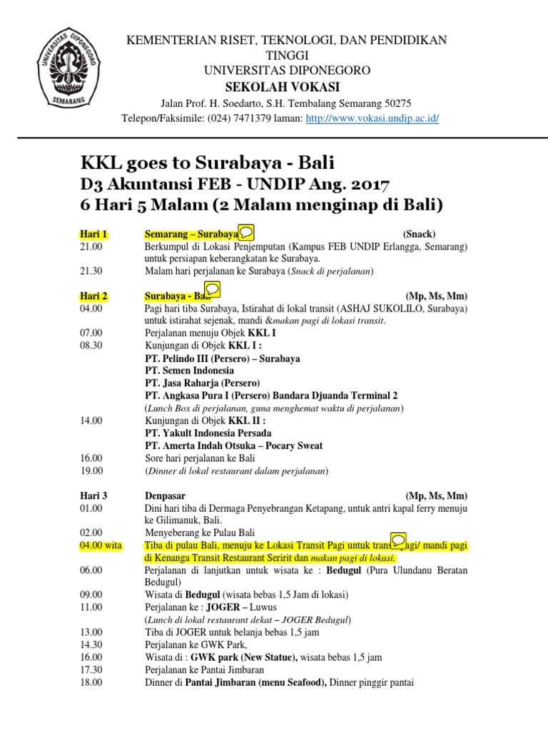 KKL UNDIP BALI | PDF