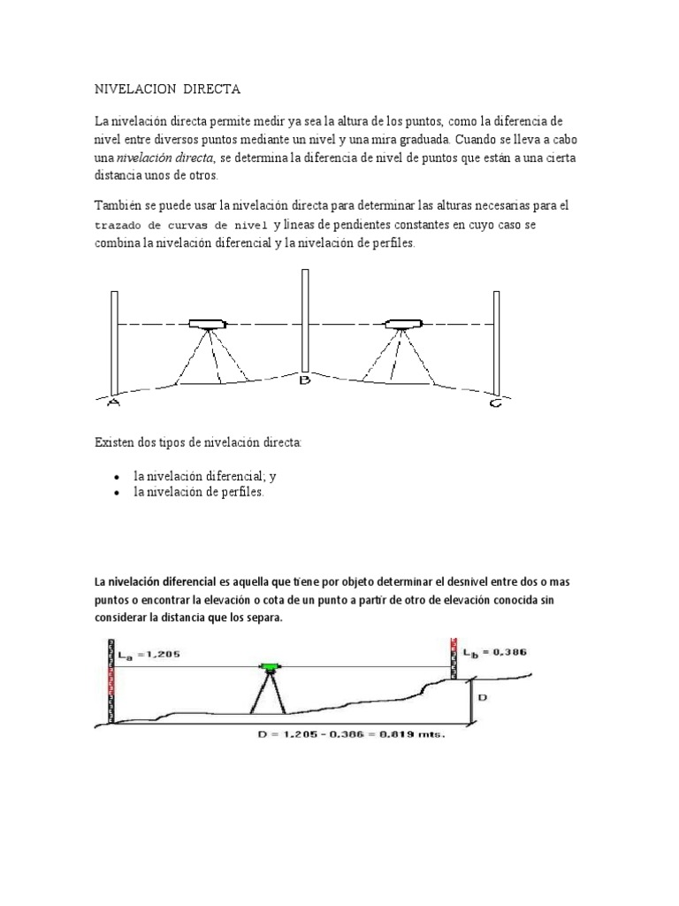 Nivelacion Directa | PDF