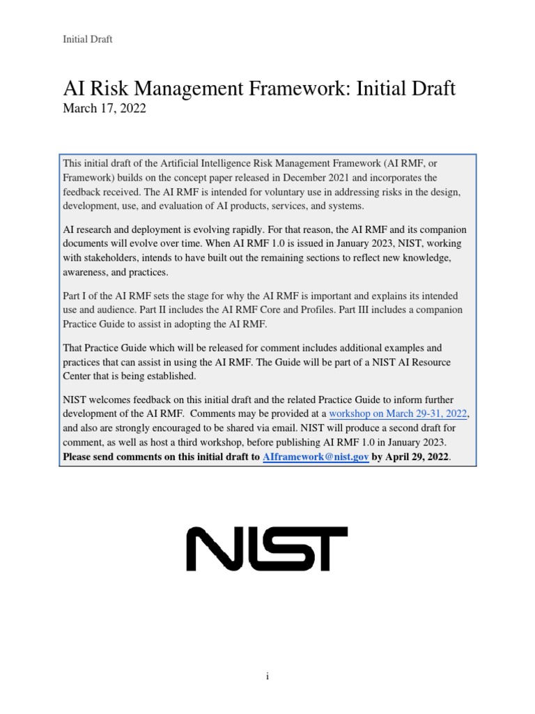 AI RMF 1stdraft | PDF