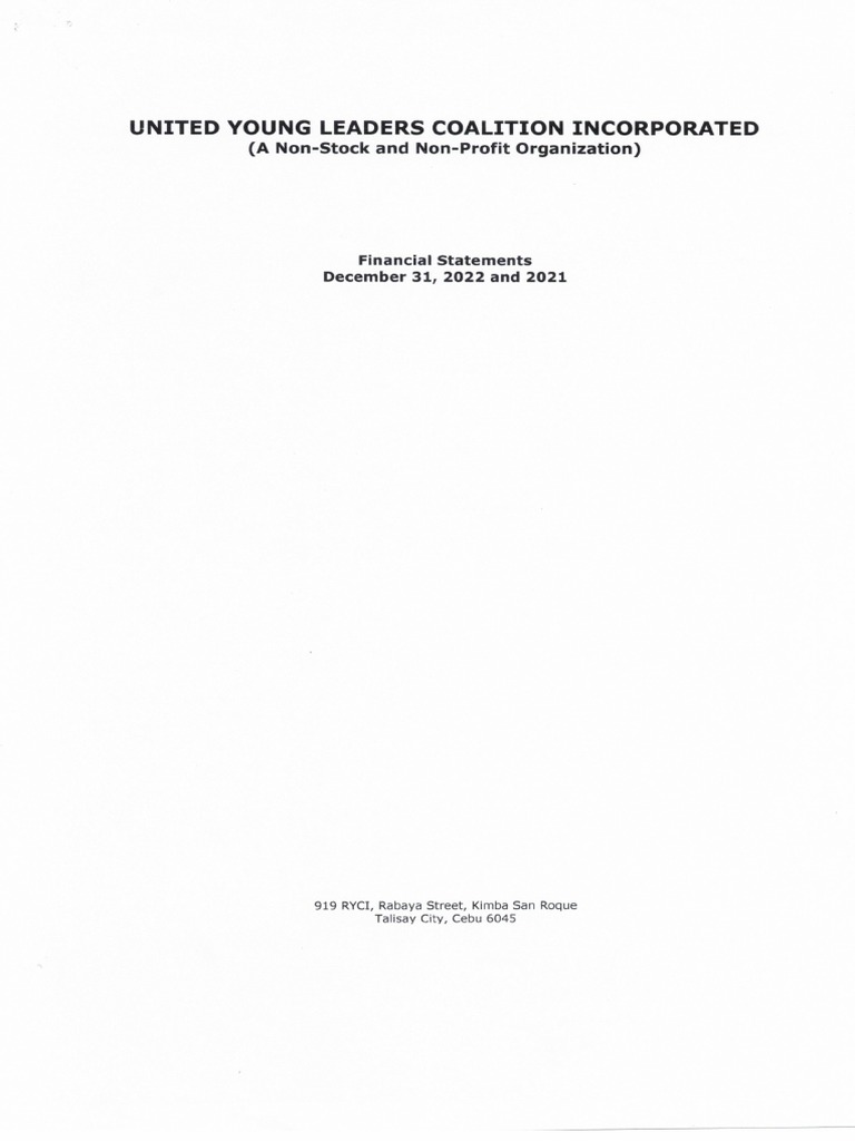 UYLC Financial Statements 2022 - Notarized | PDF