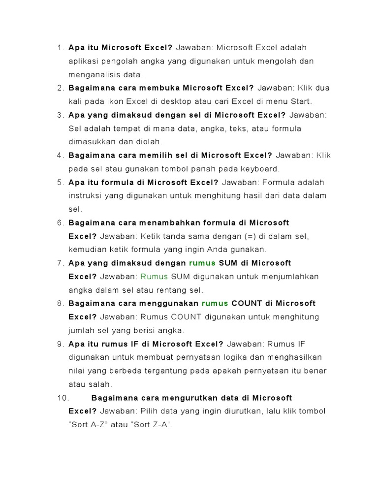 Apa Itu Microsoft Excel | PDF