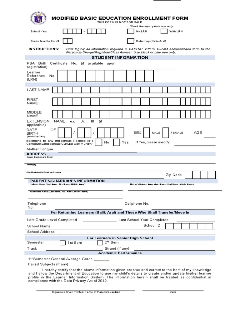 2nd Sem Enrolment Form 2022 2023 | PDF