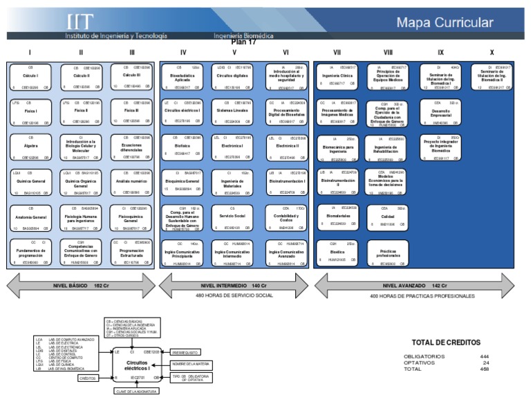 Mapa Curricular Ingeniería Biomédica Plan 2017 | PDF | Ciencias fisicas ...