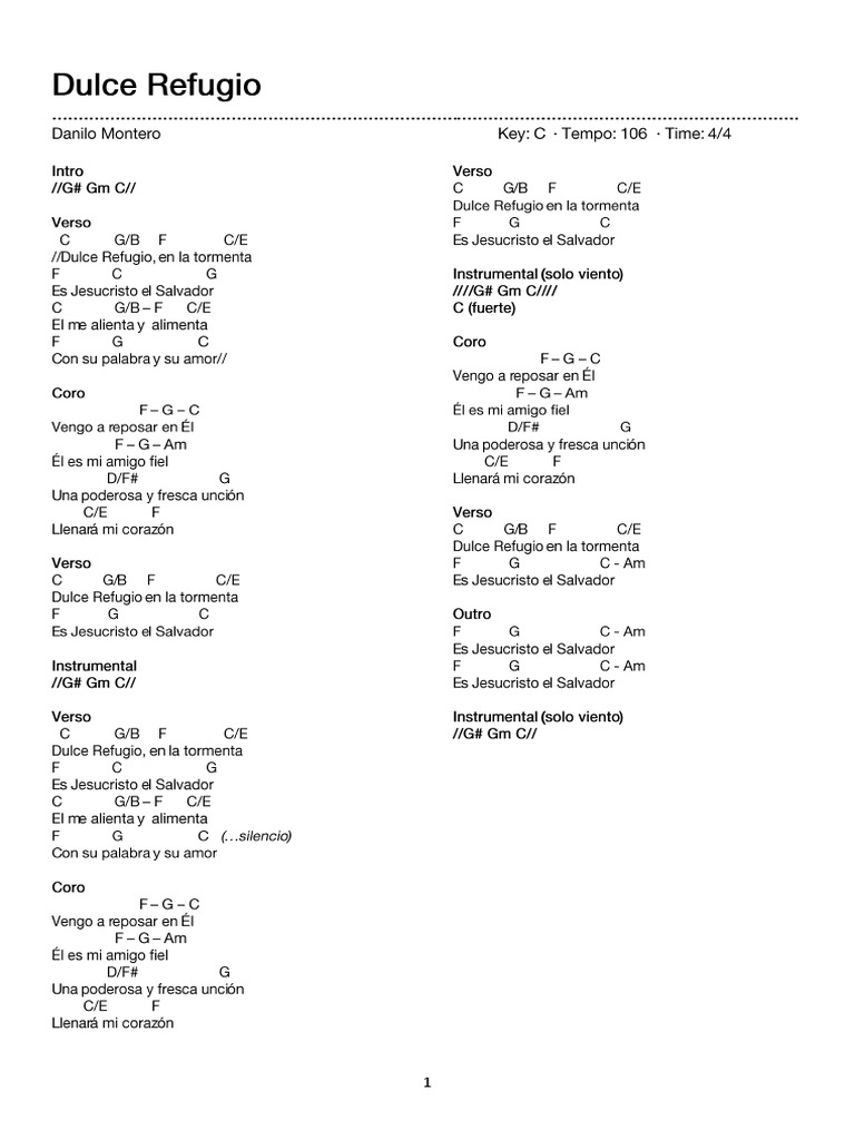 Dulce Refugio - Danilo Montero | PDF