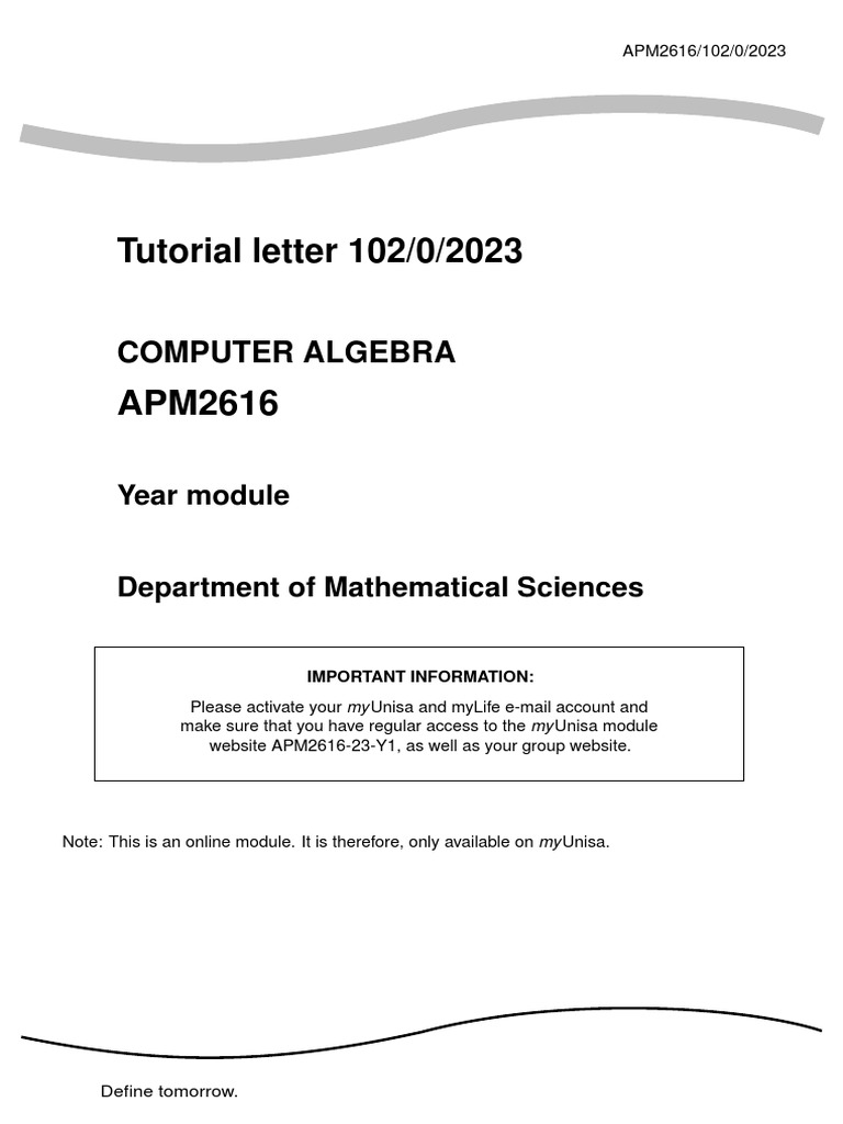 Tutorial Letter 102 | PDF