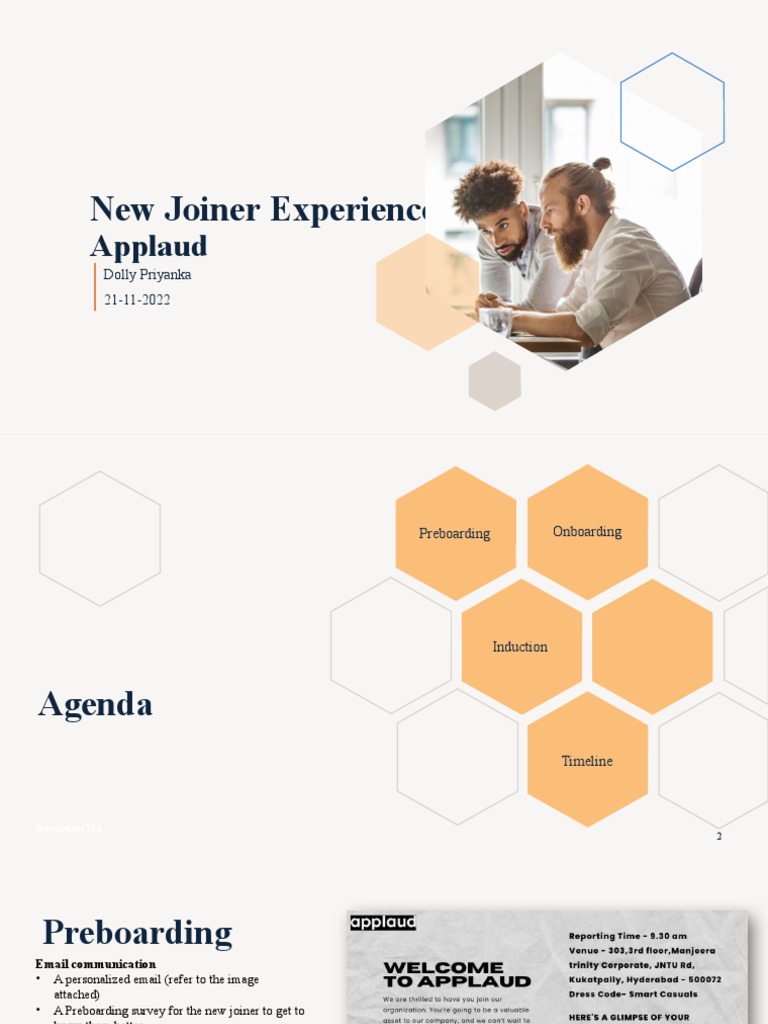 New Joiner Onboarding Experience Guide | PDF | Communication | Business