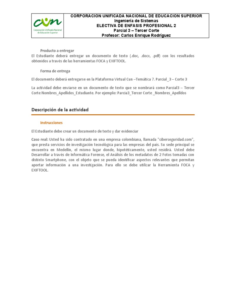Parcial - 3 - ELECTIVA DE ENFASIS PROFESIONAL 2 | PDF