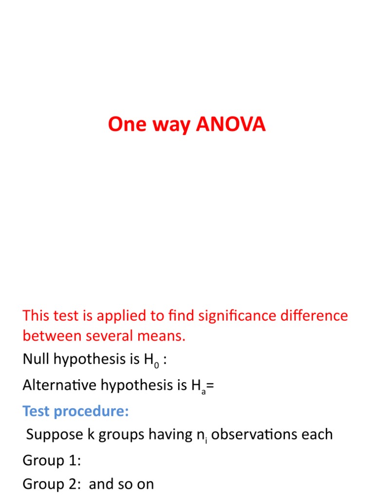 One Way ANOVA, Two Way ANOVA and Interaction ANOVA | PDF | Analysis Of ...