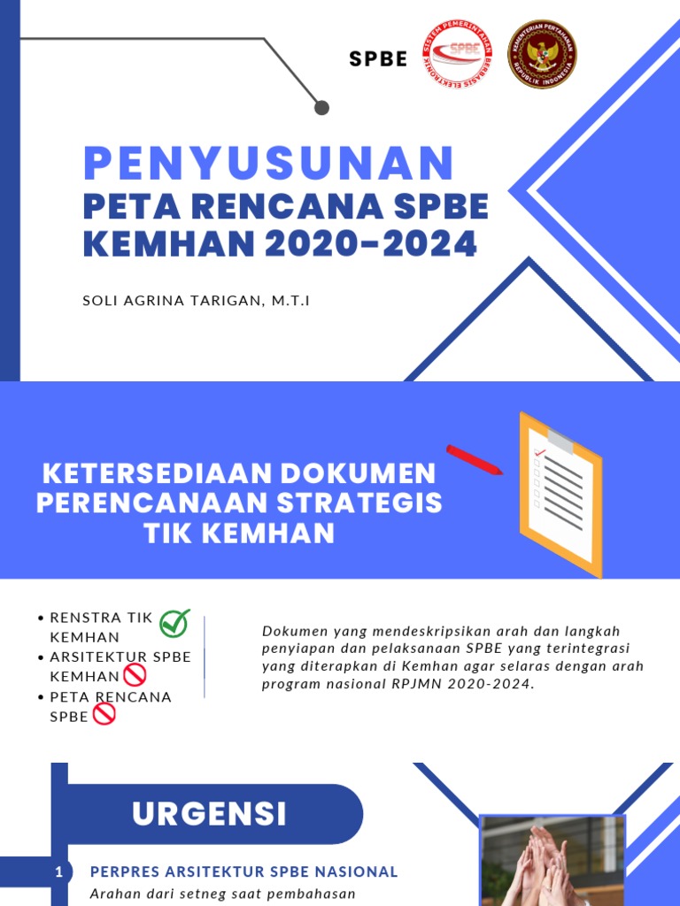 Penyusunan: Peta Rencana Spbe KEMHAN 2020-2024 | PDF