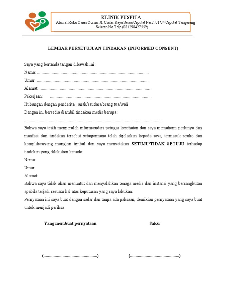Lembar Persetujuan Tindakan | PDF