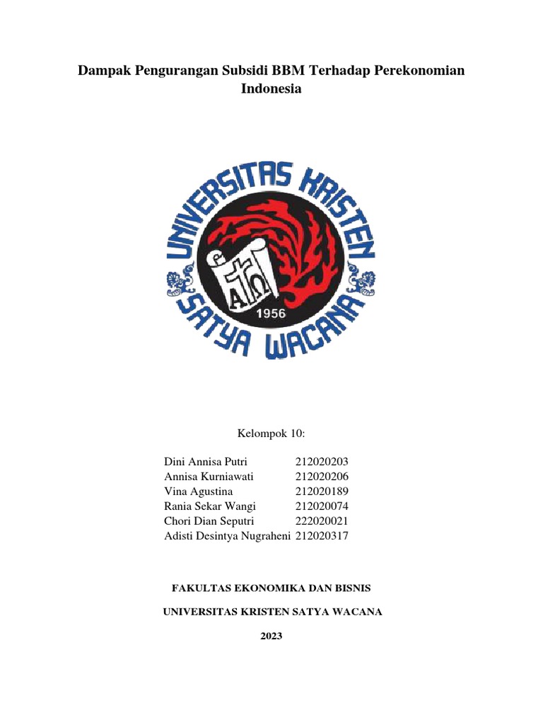 Pengurangan Subsidi BBM - Kelompok 10 | PDF