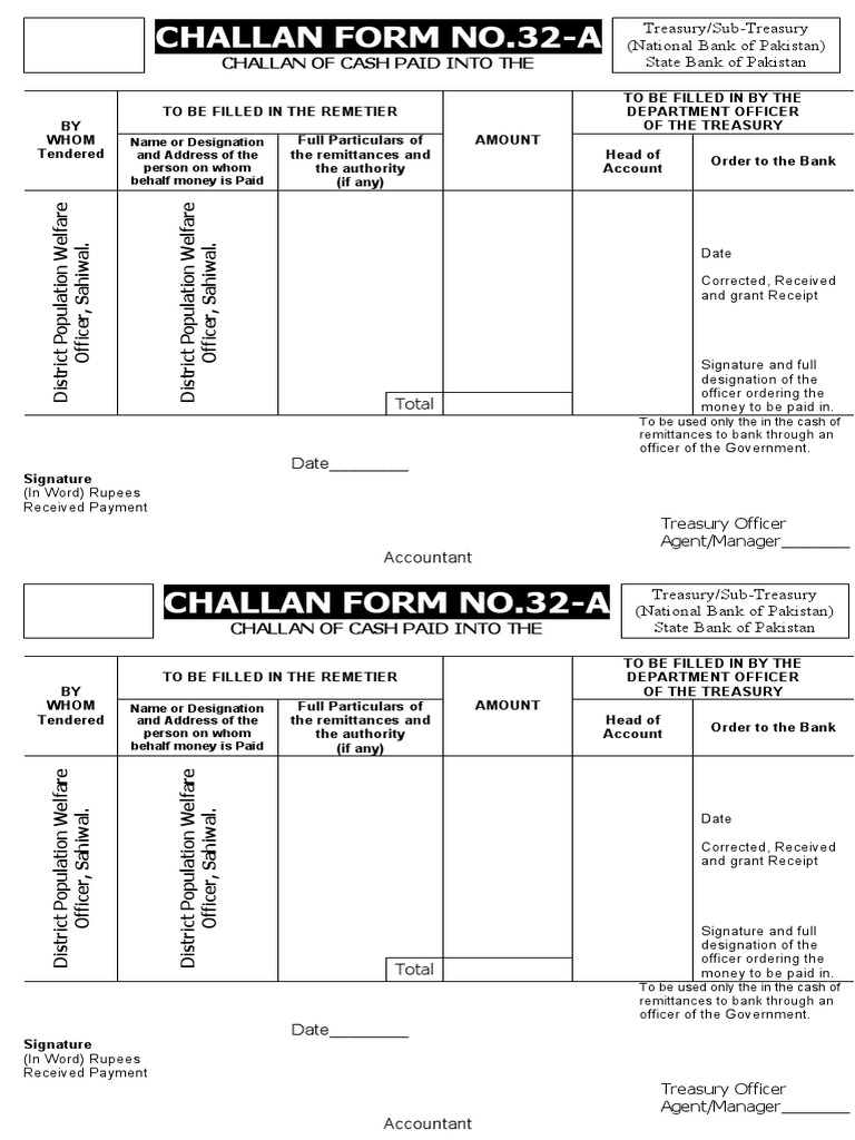 CHALLAN FORM NO CC | PDF