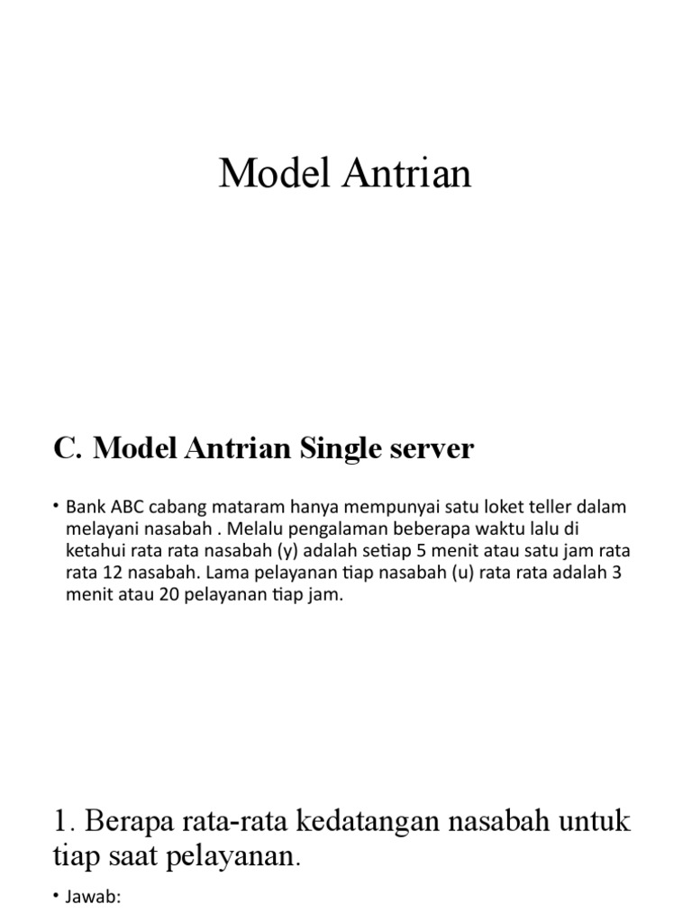 Model Antrian | PDF