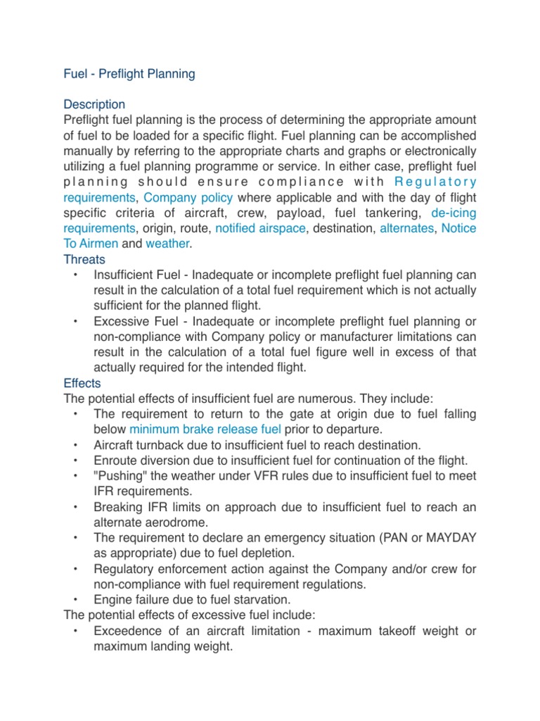 Fuel - Preflight Planning Description | PDF | Instrument Flight Rules ...