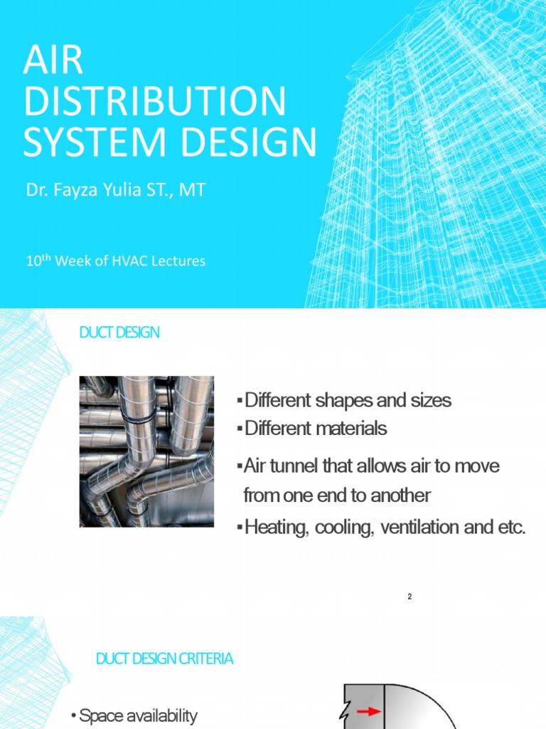 AIR Distribution System Design: Dr. Fayza Yulia ST., MT | PDF