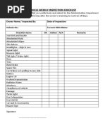 Monthly PMS Checklist (FOR APPROVAL) | PDF