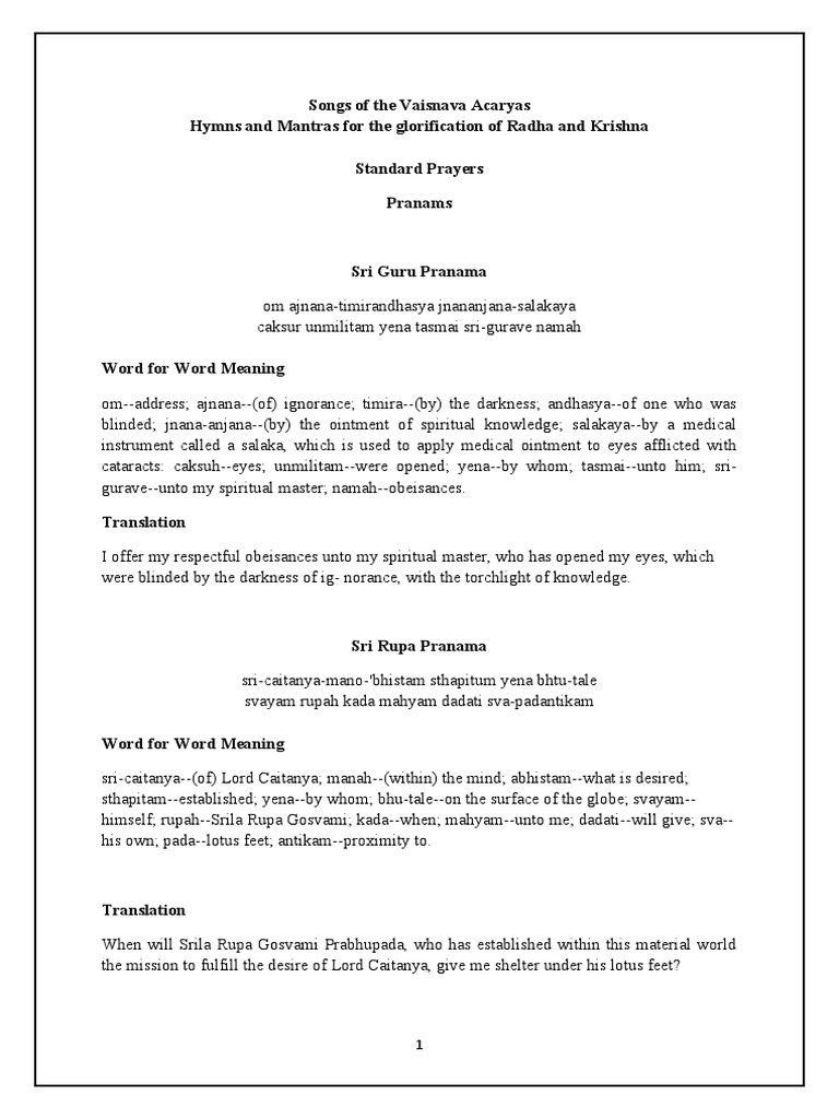 Vaishnava Songs With Word Meanings | PDF | Religion & Spirituality