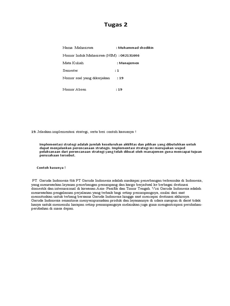 Tugas 2 Manajemen | PDF