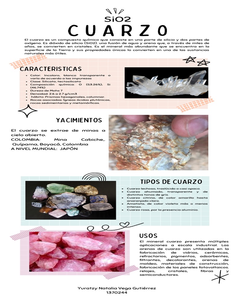 Cuarzo Si02 | PDF | Cuarzo | Minerales