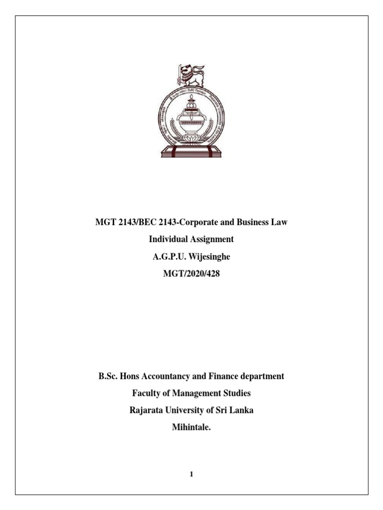 MGT2020428 Law Individual Assignment | PDF | Offer And Acceptance ...