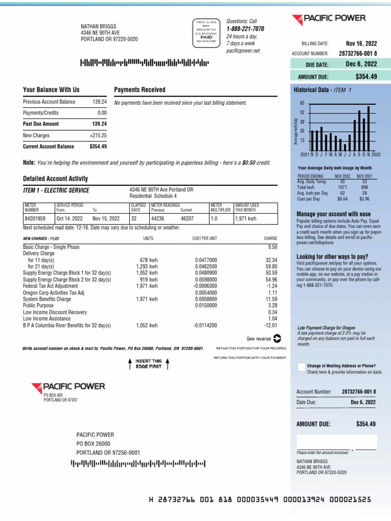 Online Bill 5018787363 | PDF