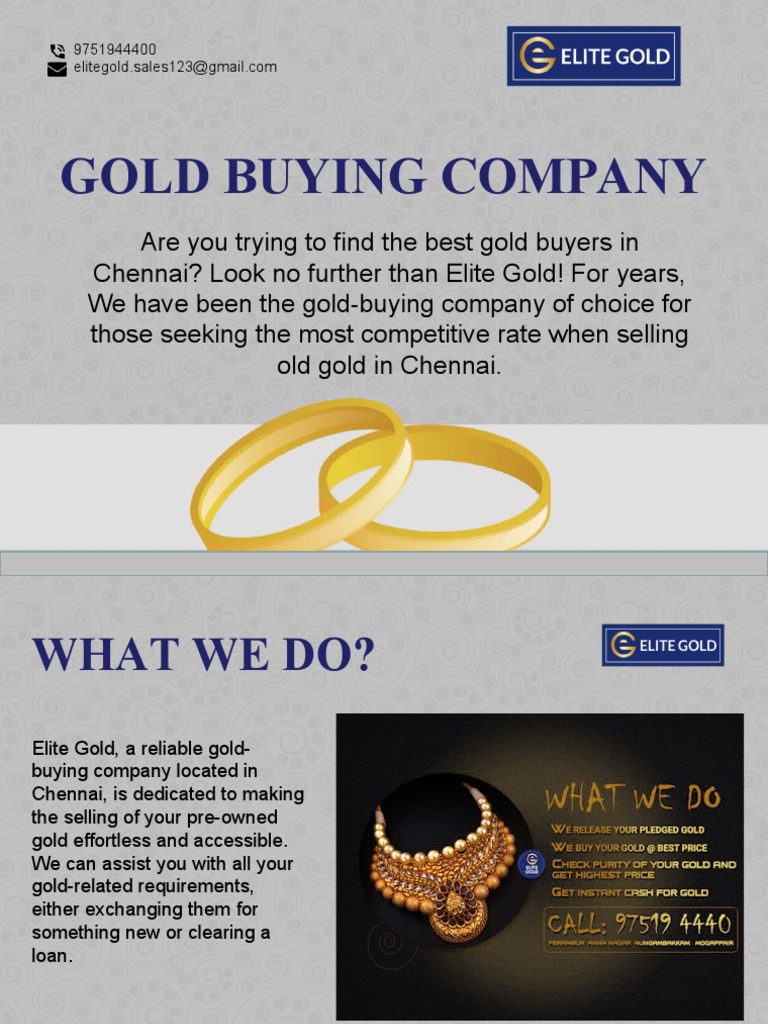 Best Gold Buyers in Chennai: Elite Gold | PDF