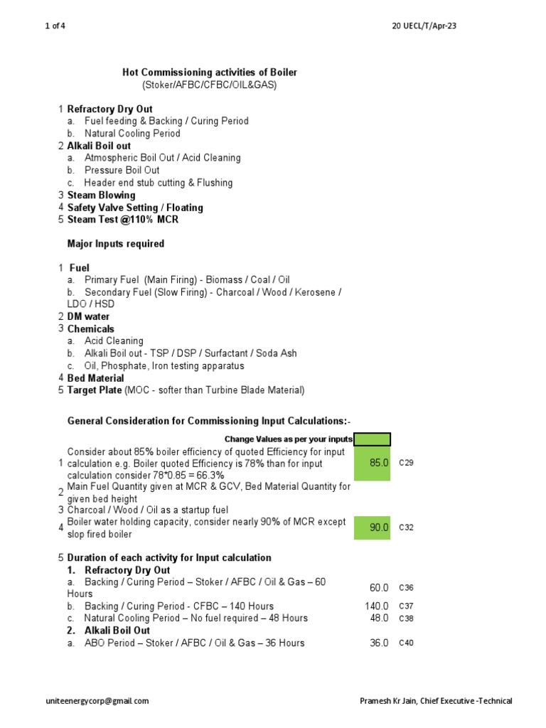 Hot Commissioning Activities of Boiler: 1 of 4 20 UECL/T/Apr 23 | PDF ...