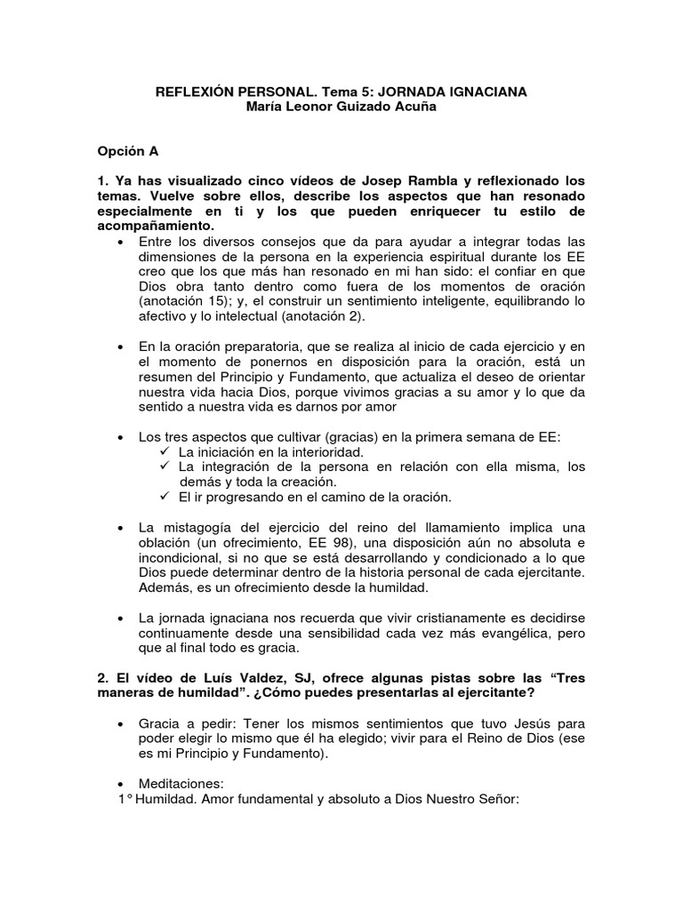Reflexión Personal 5 | PDF