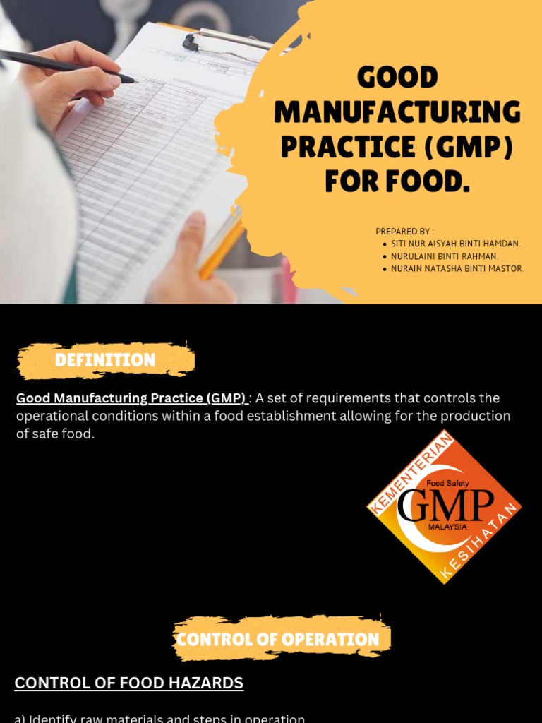Good Manufacturing Practice (GMP) For Food | PDF | Self-Improvement ...