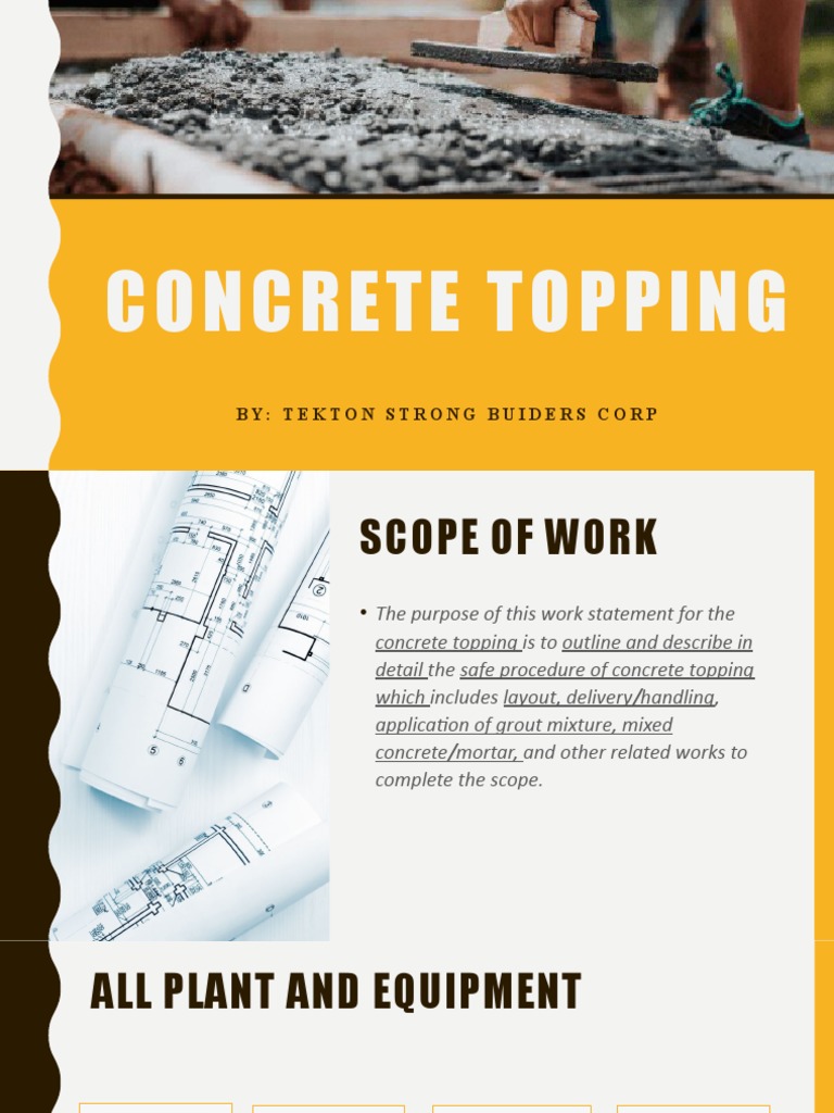Presentation-CONCRETE TOPPING | PDF | Concrete | Cement