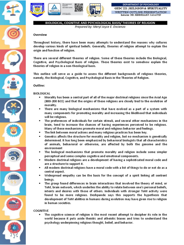 Biological, Cognitive, Psychological Theories of Religion | PDF ...