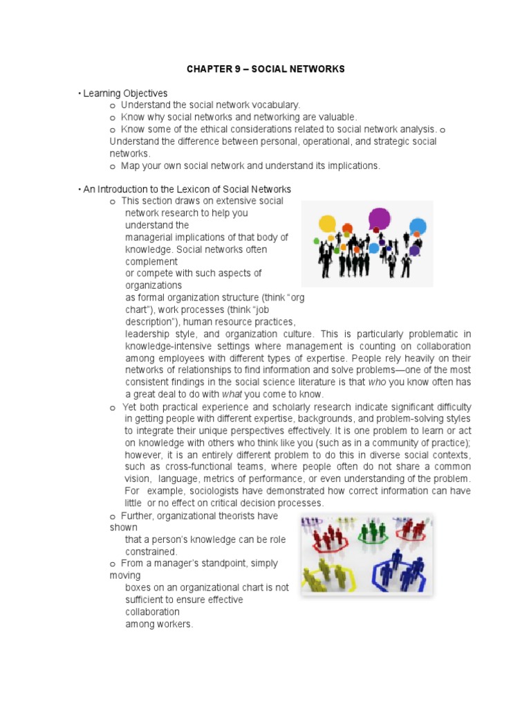 Chapter 9 - Social Networks | PDF | Social Network | Knowledge