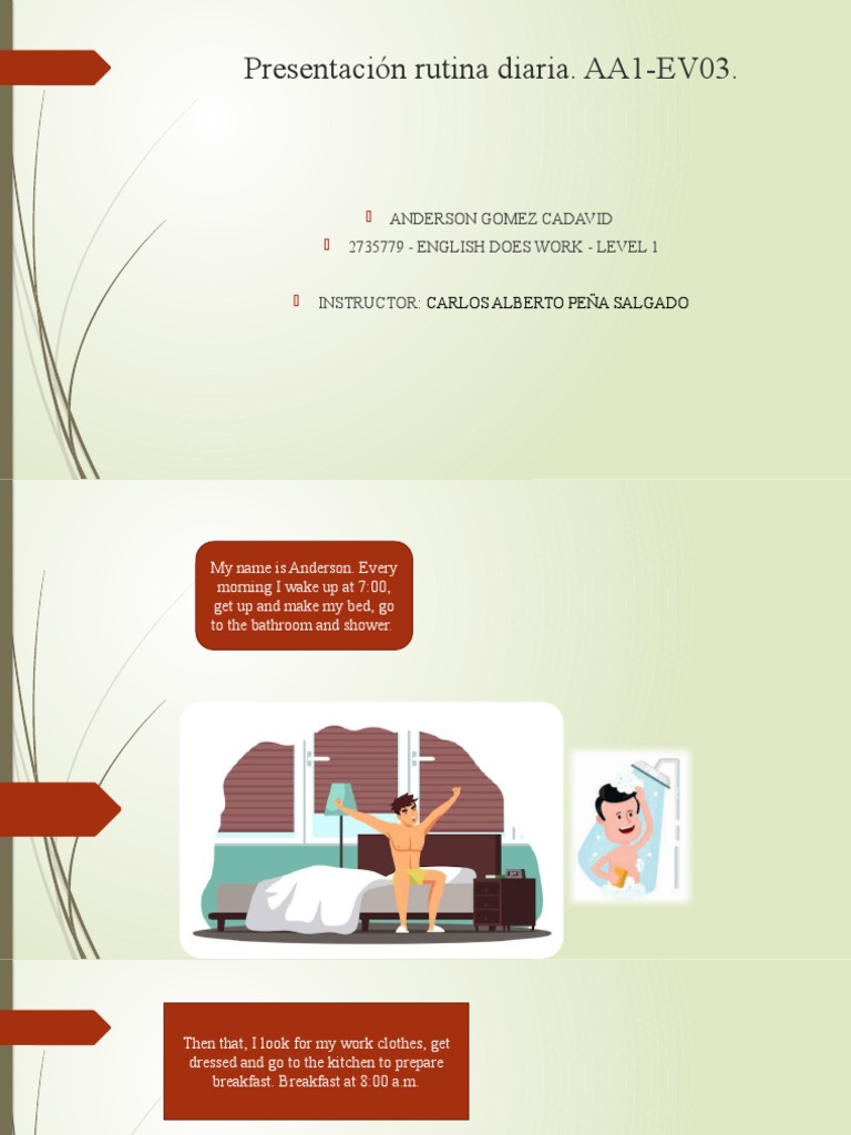 Presentación Rutina Diaria. AA1-EV03. | PDF