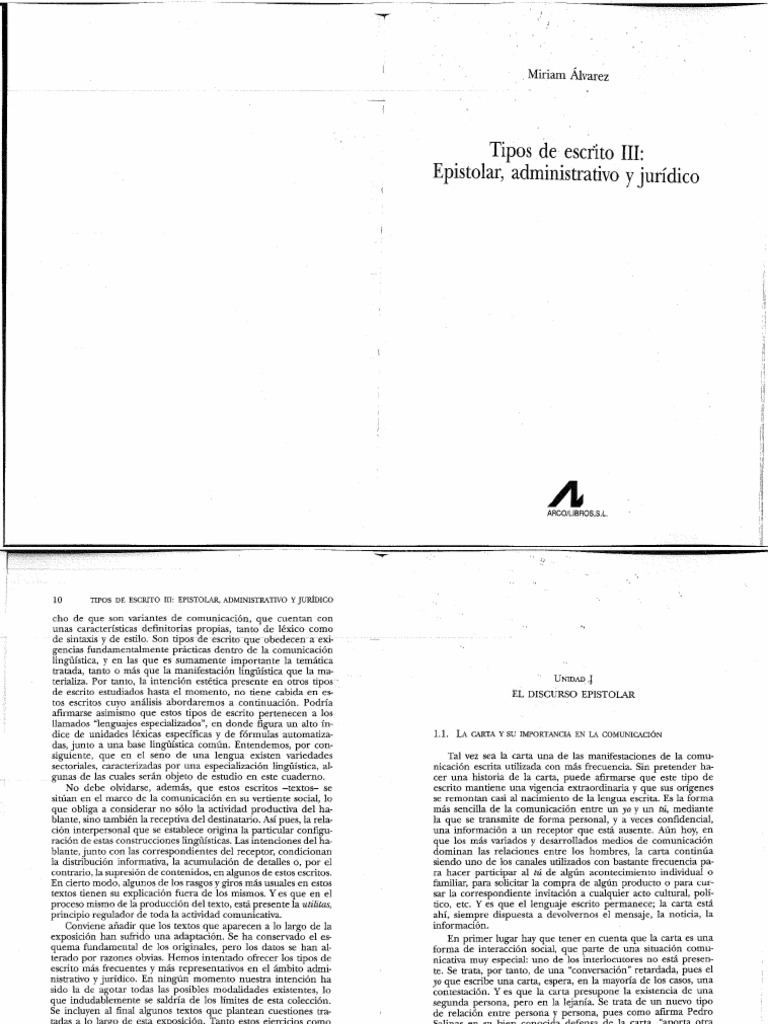 Alvarez, M. El Discurso Epistolar | PDF | Epístola | Lingüística