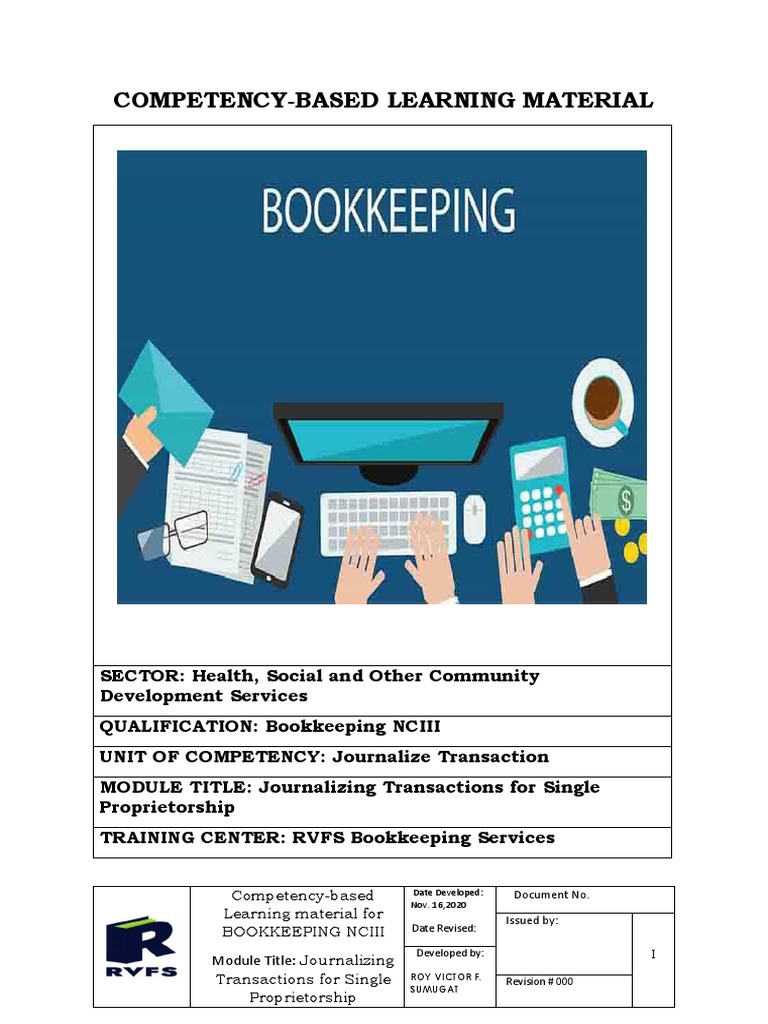 CBLM Package - Rev 4 | PDF | Bookkeeping | Accounting