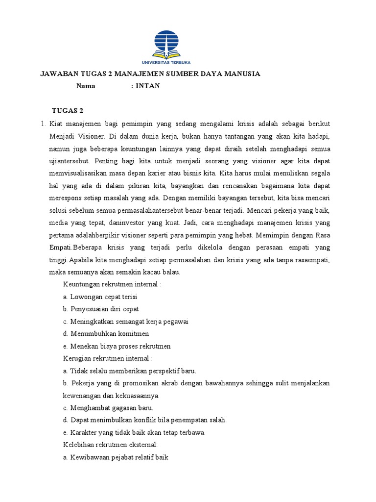 Tugas Manajemen SDM | PDF