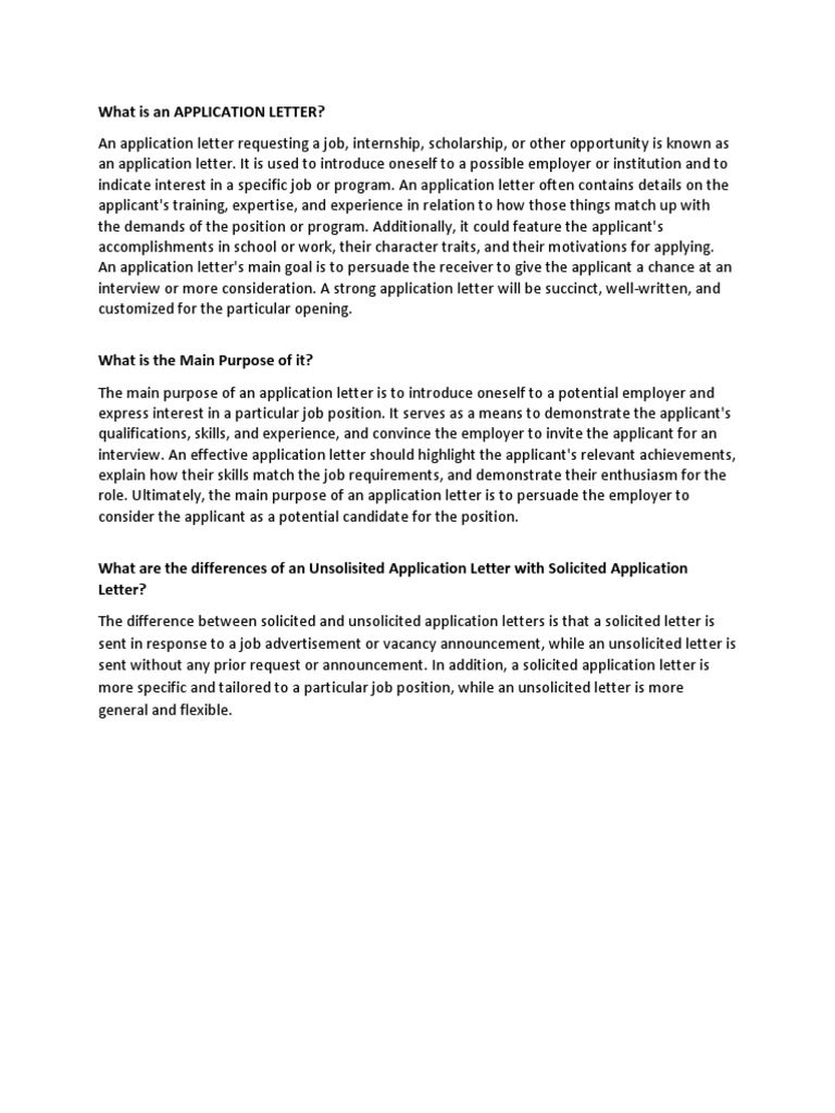 What Is An APPLICATION LETTER | PDF