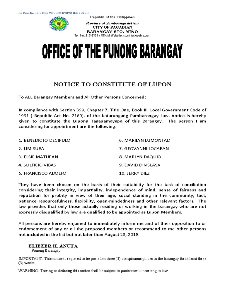 KP Form No. 1a | PDF