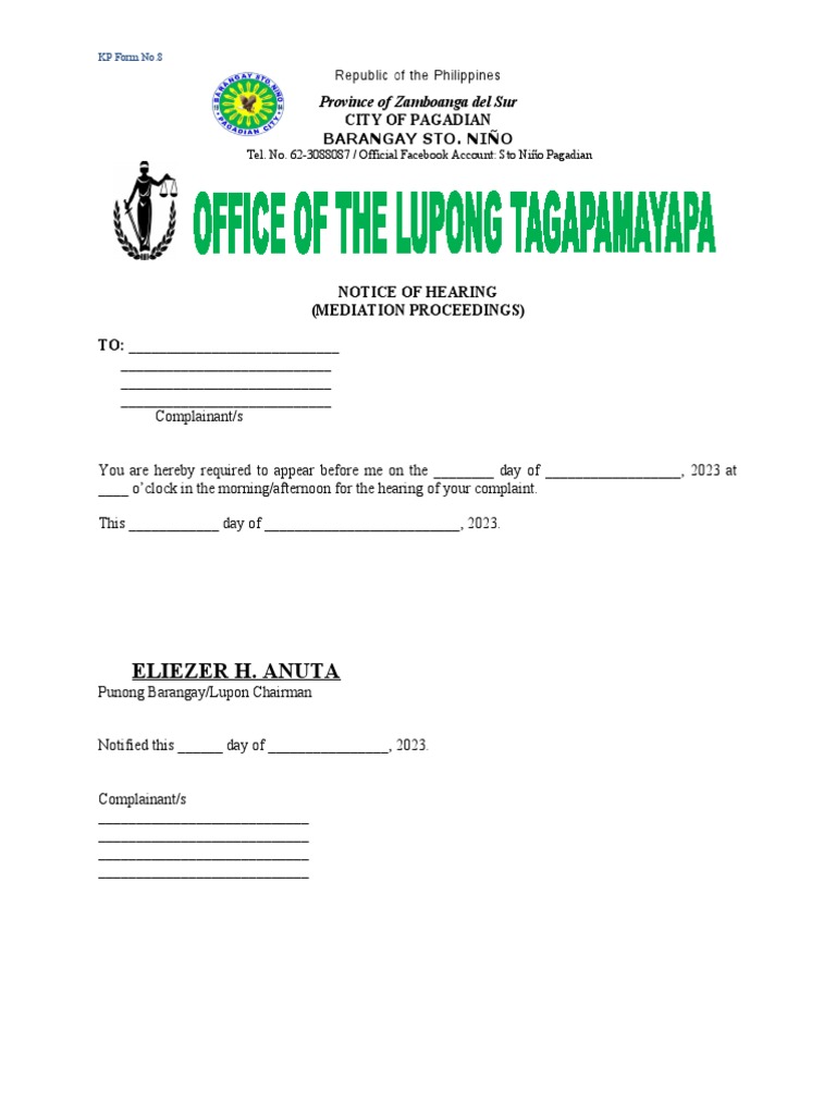 KP Form No. 8 | PDF